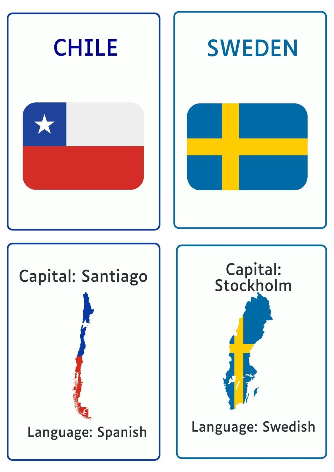 Printable Country Flags Flashcards [Double Sided] – govincards.com