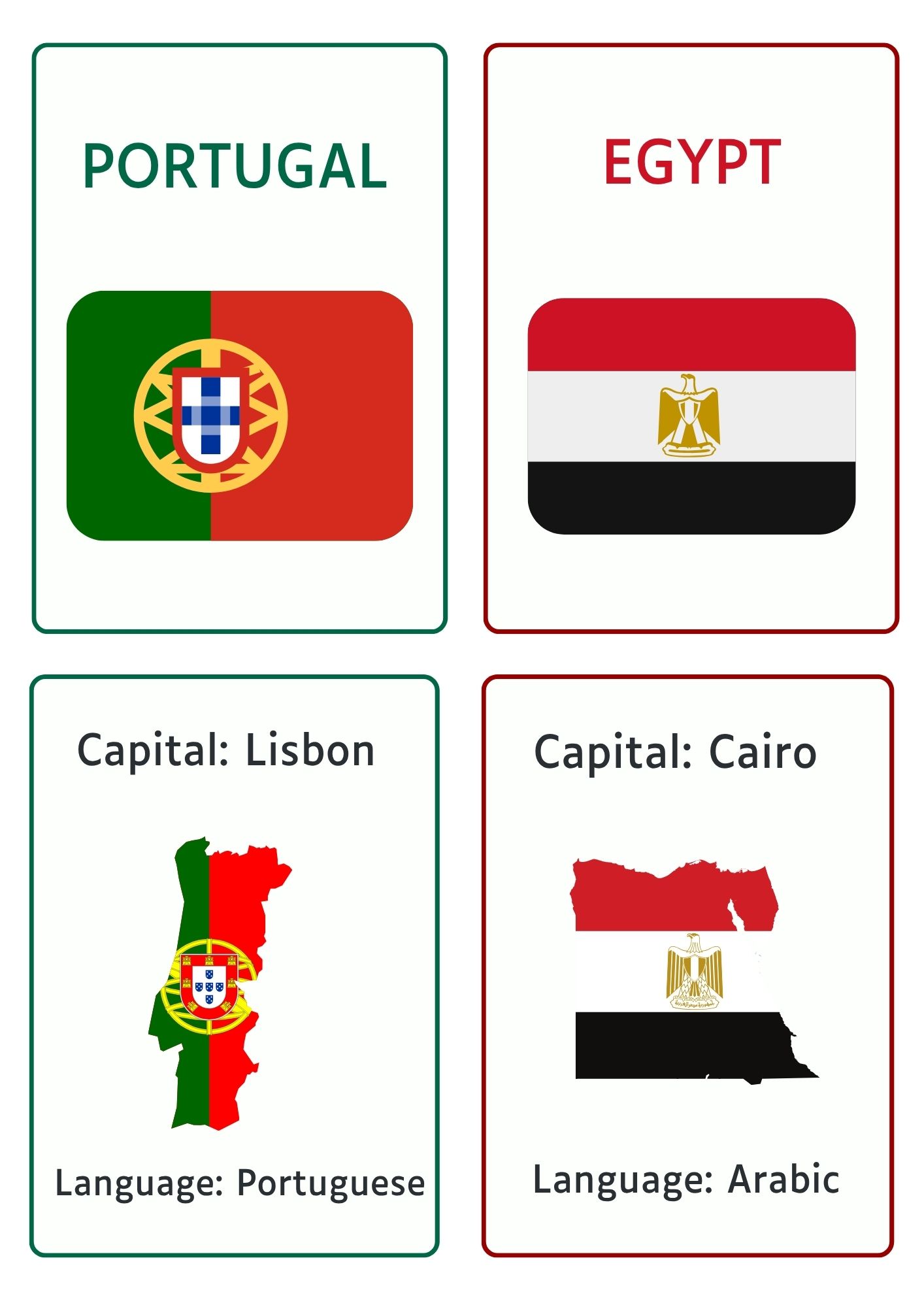 Printable Country Flags Flashcards [Double Sided] – govincards.com