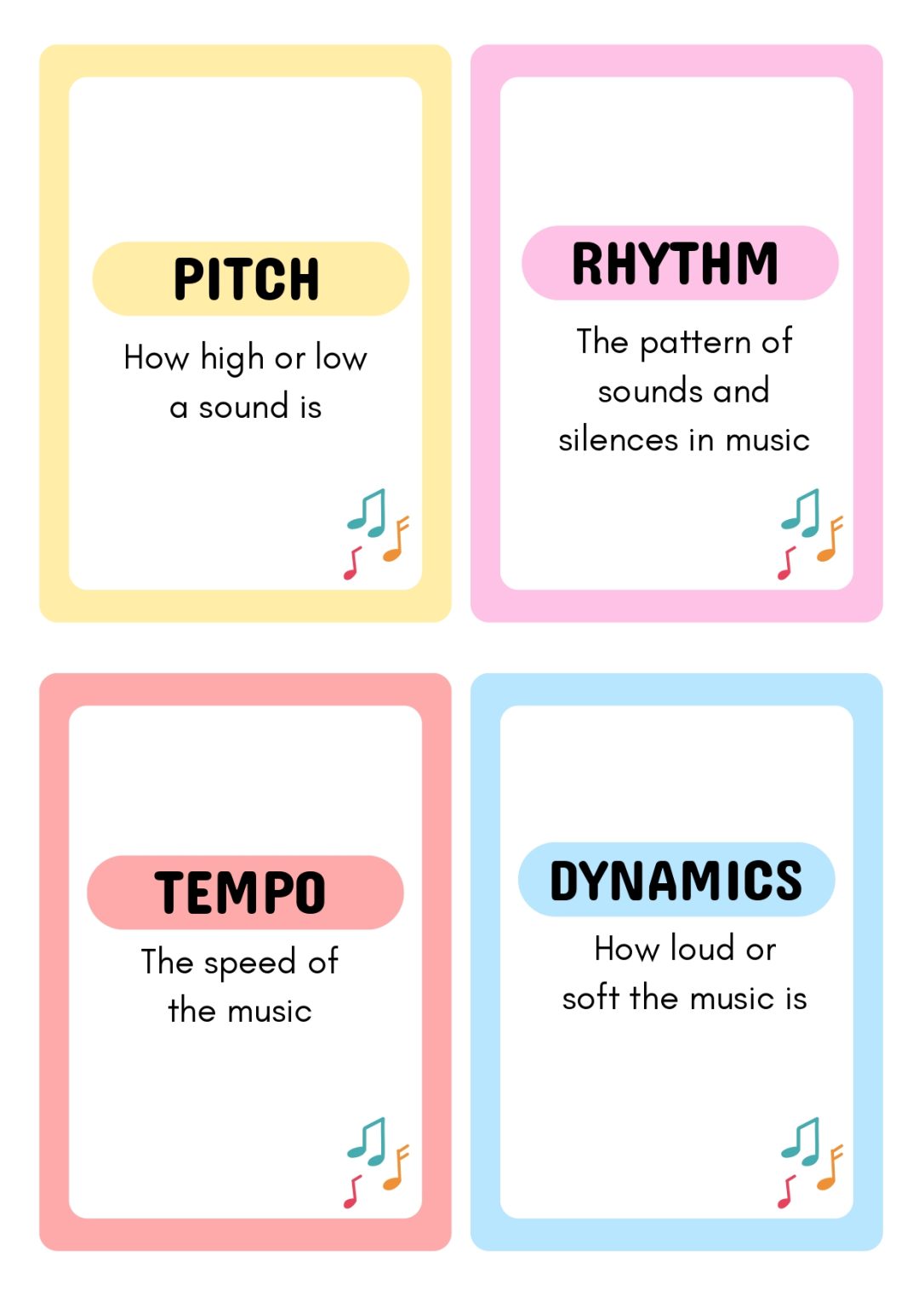 Printable Music Flashcards – govincards.com