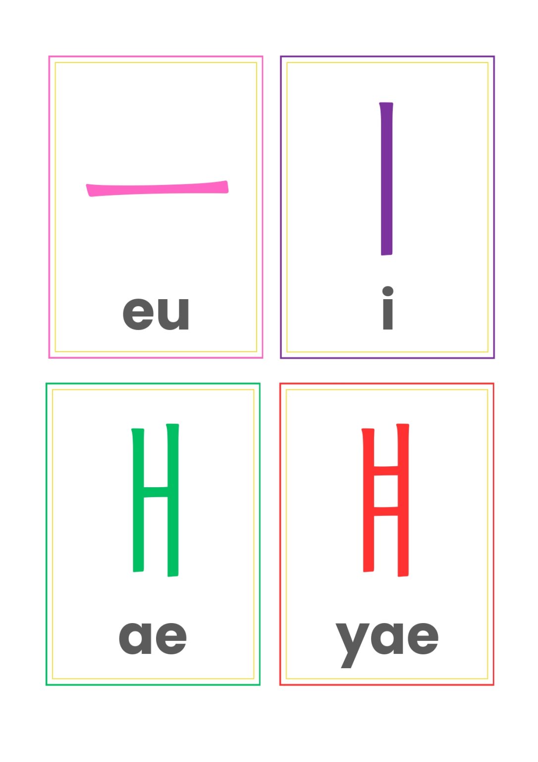 Korean Alphabet Flashcards (Hangul) - govincards.com