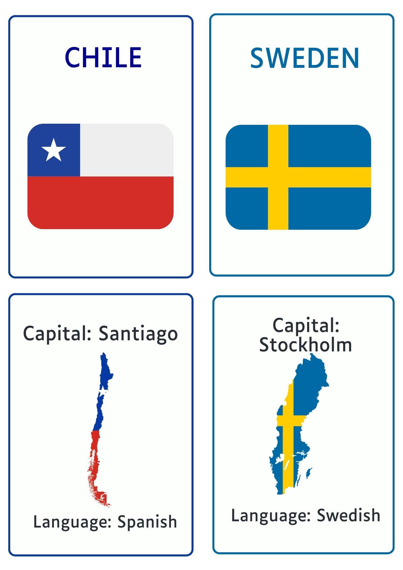 Printable Country Flags Flashcards [Double Sided] – govincards.com