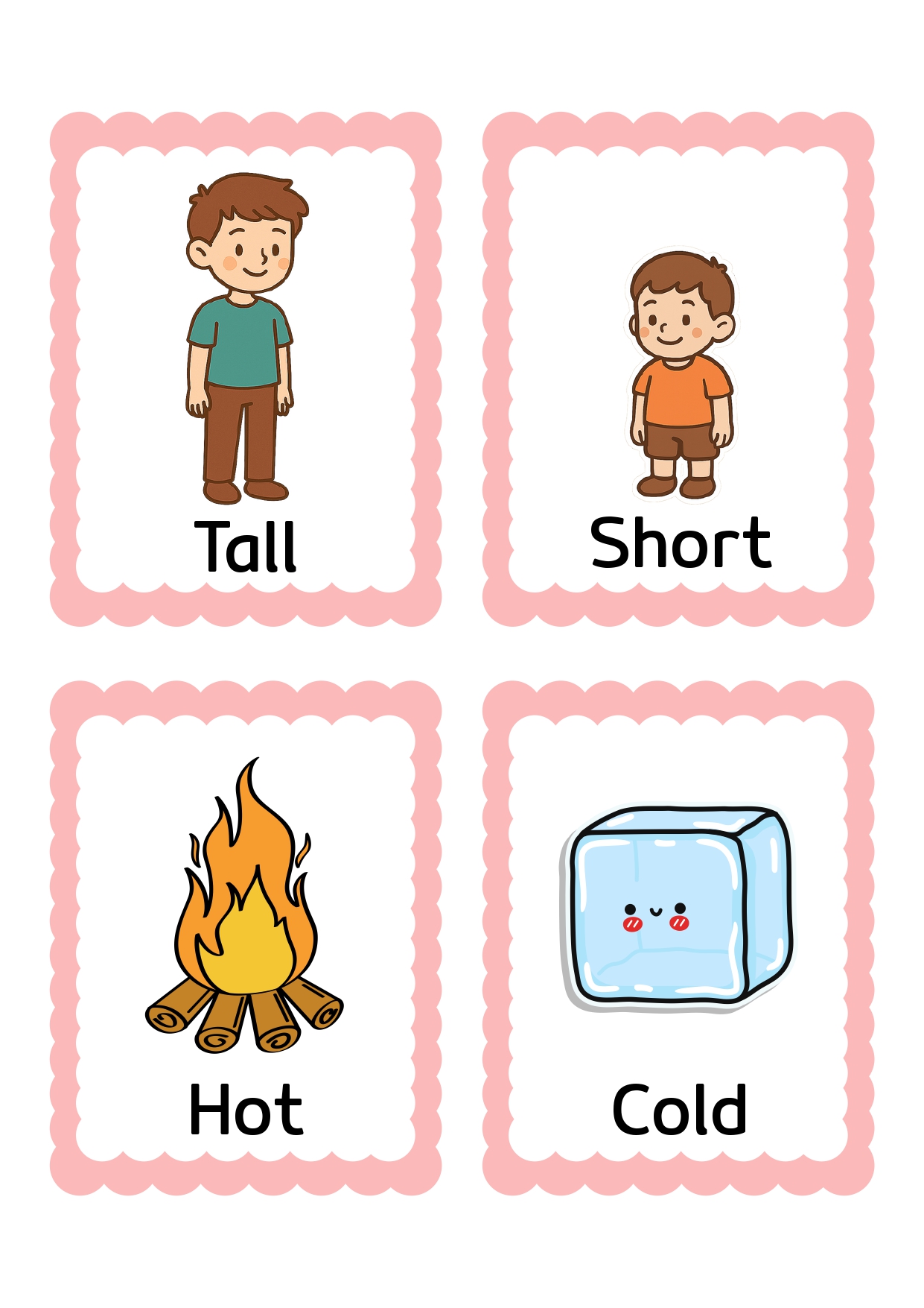 Printable Opposites Flashcards for Kids – govincards.com