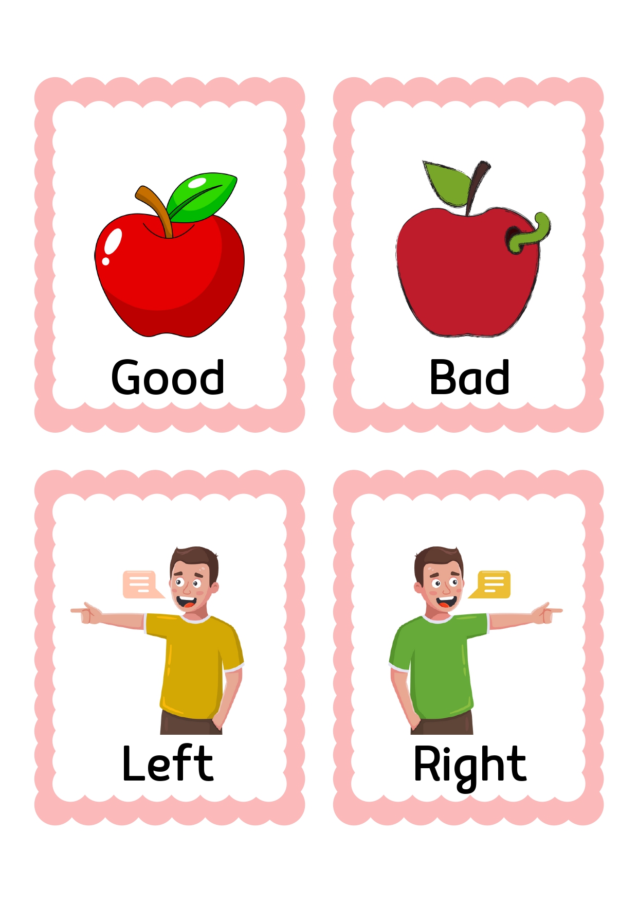 Printable Opposites Flashcards for Kids – govincards.com