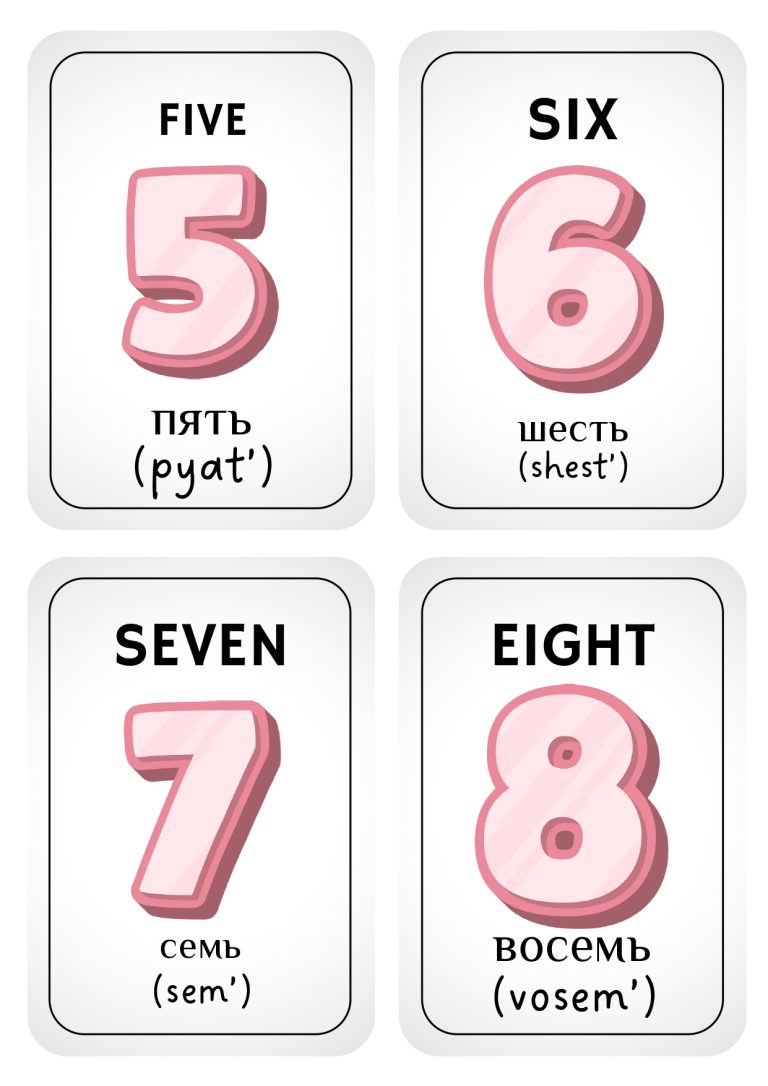 Printable Russian Vocabulary Flashcards for Kids – govincards.com