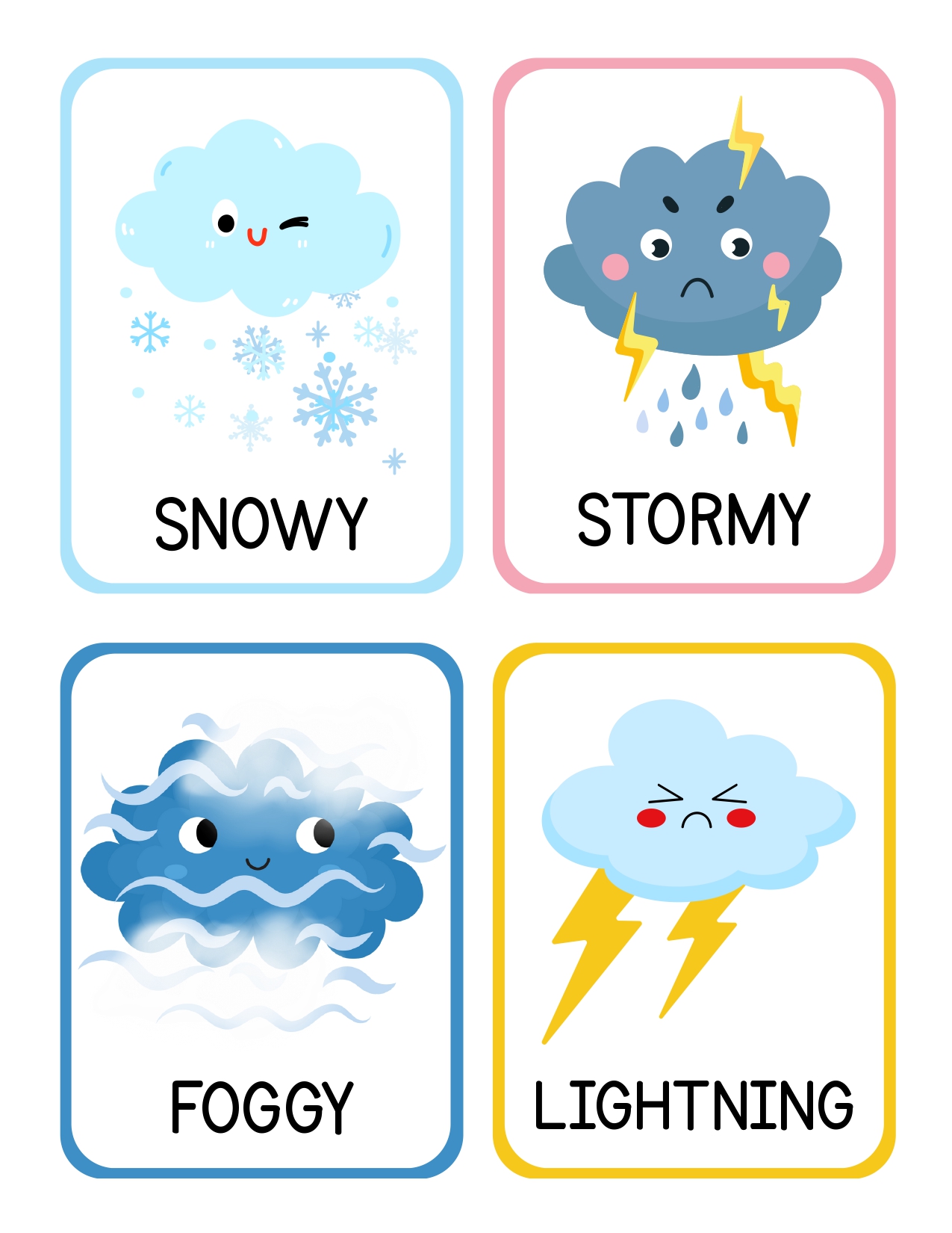 Weather Flashcards for Kids – govincards.com