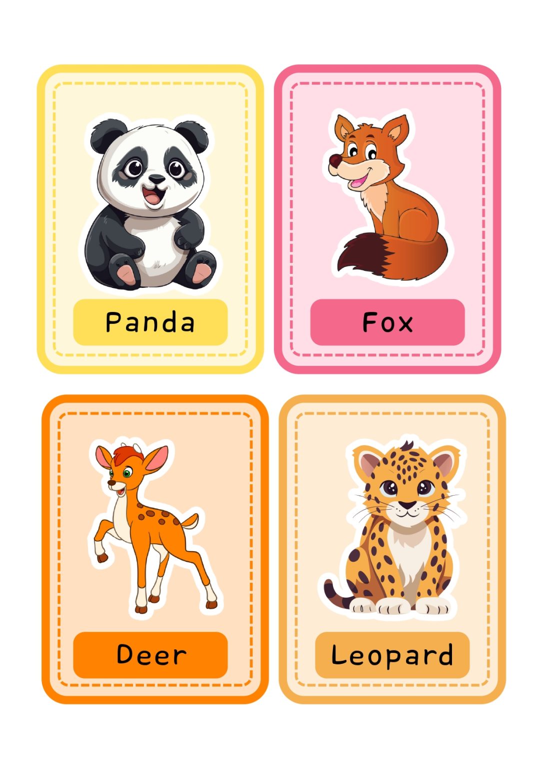 Wild Animals Flashcards for Kids – govincards.com