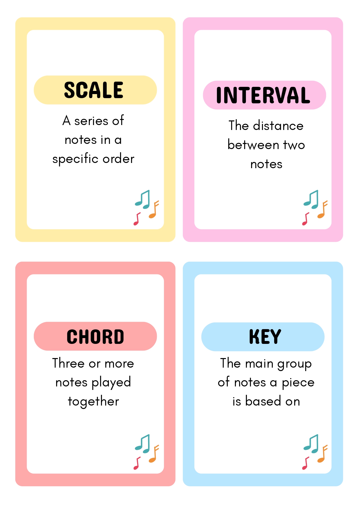 Printable Music Flashcards – govincards.com