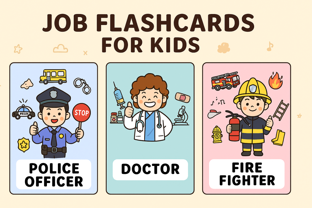 Printable Jobs Flashcards for Kids - govincards.com