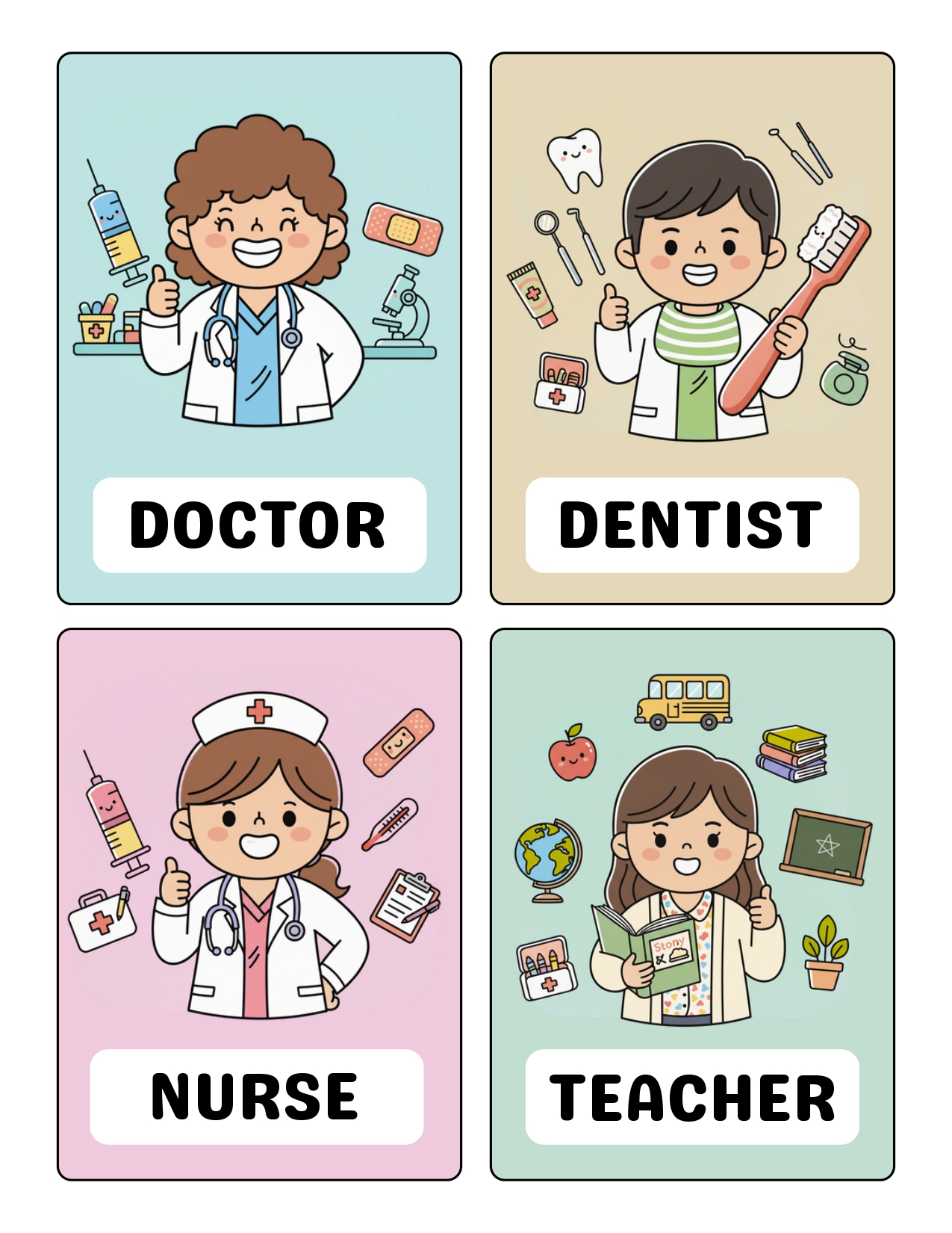 Printable Jobs Flashcards for Kids - govincards.com