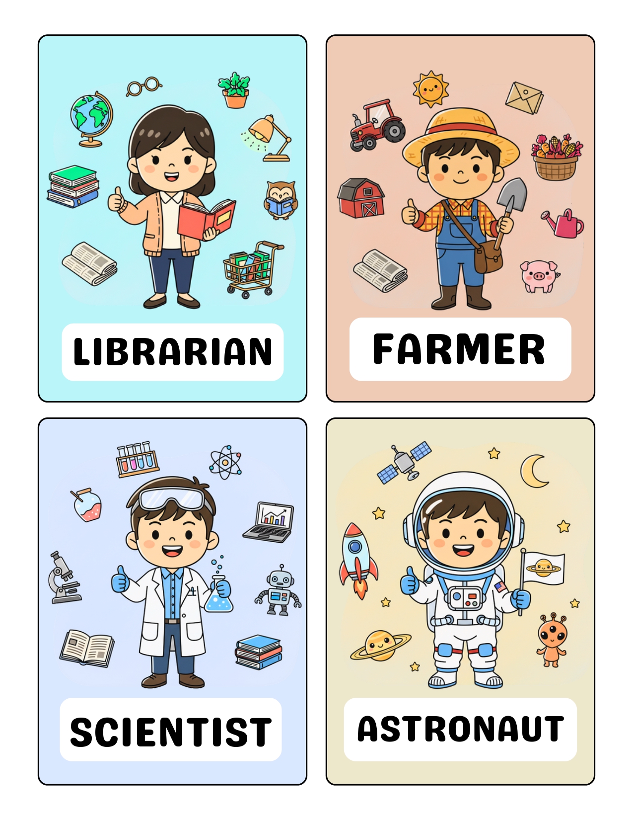 Printable Jobs Flashcards for Kids - govincards.com