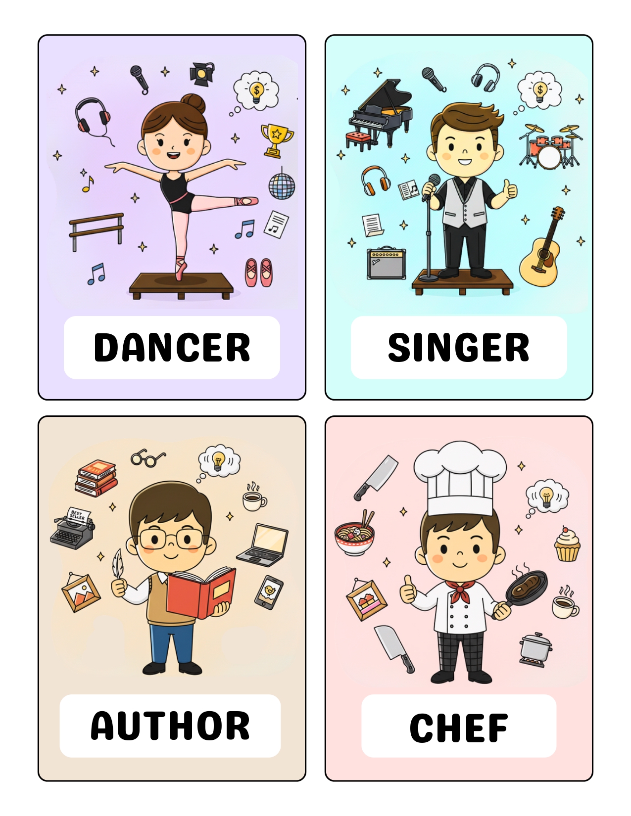 Printable Jobs Flashcards for Kids - govincards.com
