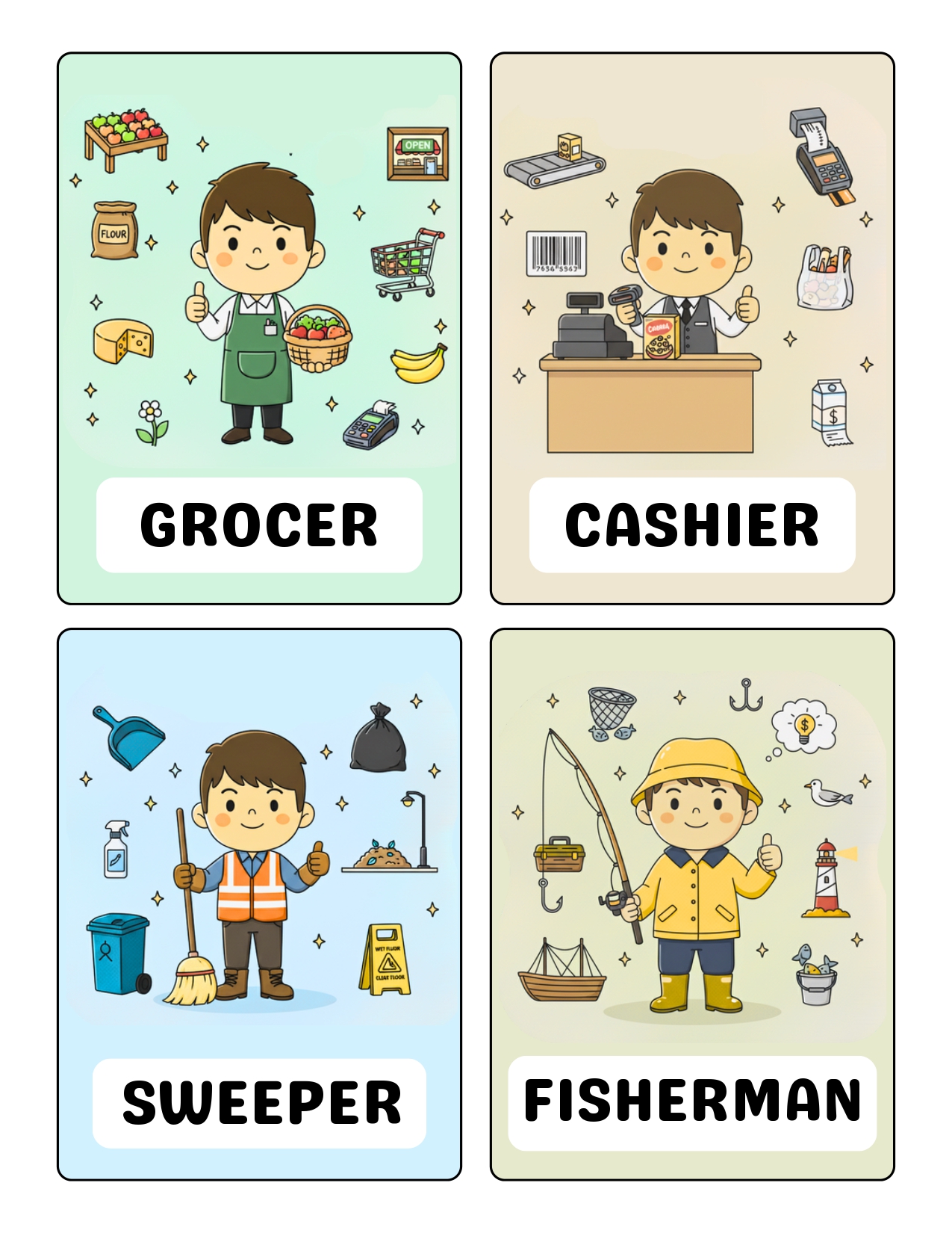 Printable Jobs Flashcards for Kids – govincards.com