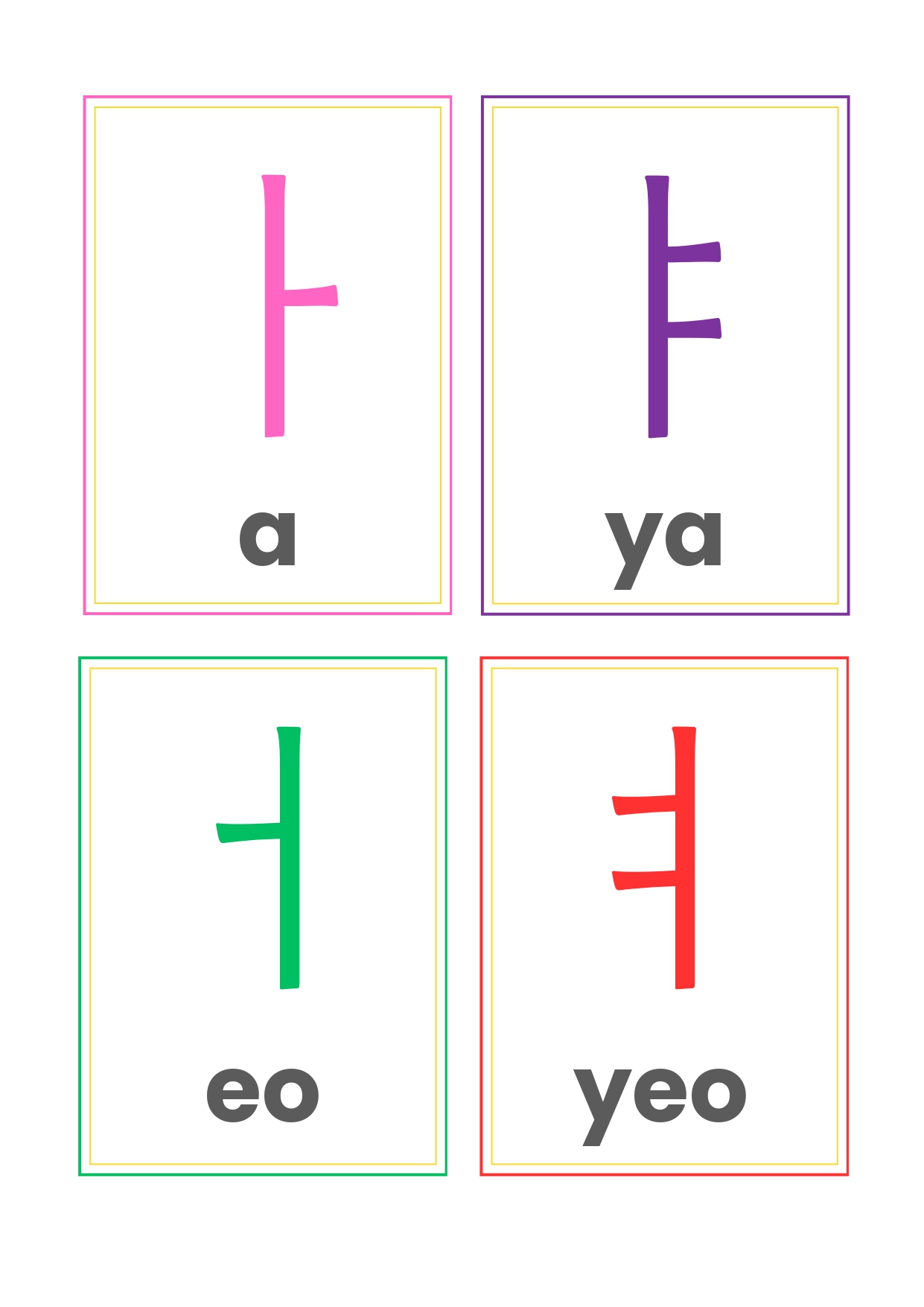 Korean Alphabet Flashcards (Hangul) – govincards.com