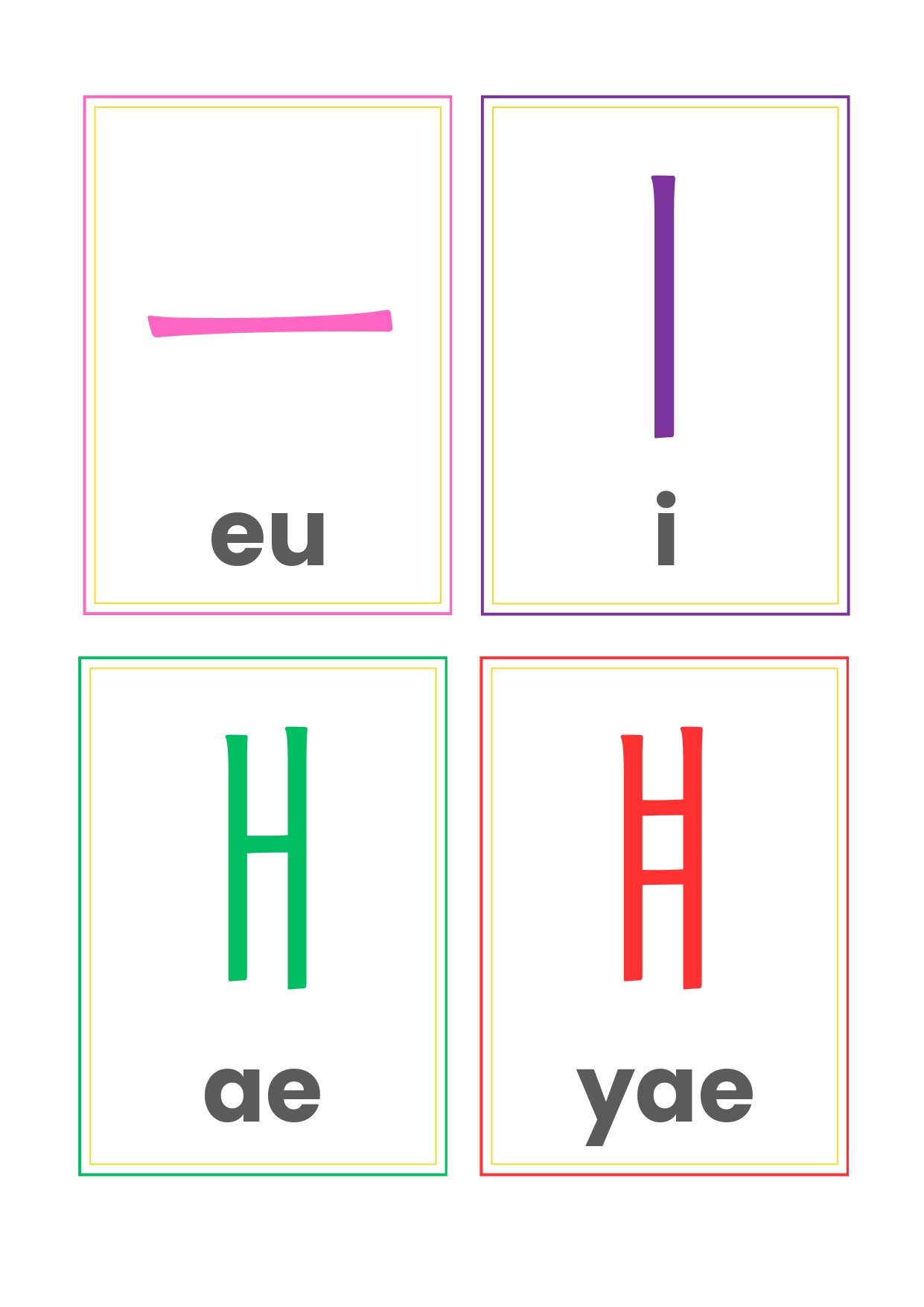 Korean Alphabet Flashcards (Hangul) - govincards.com