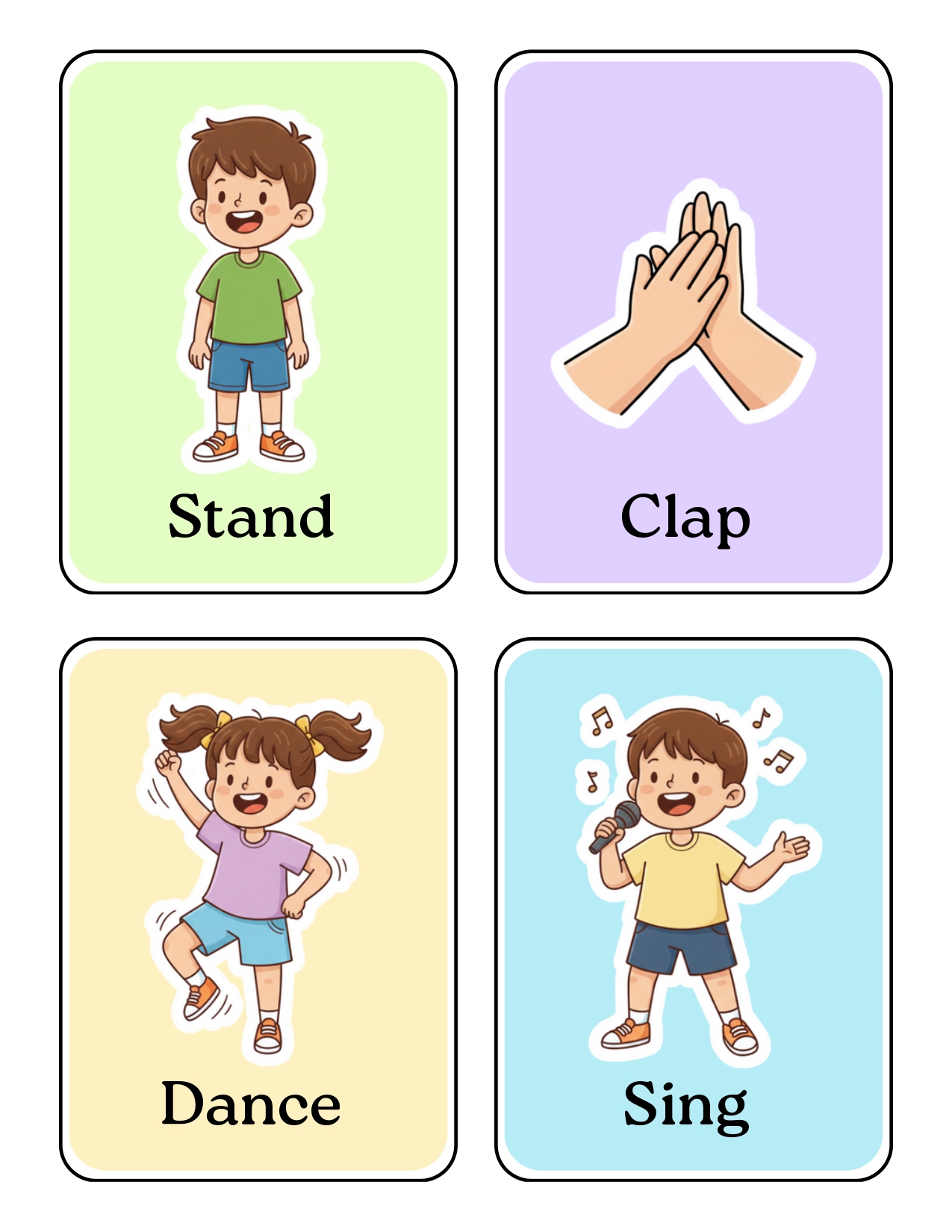 Printable Activity Flashcards for Kids - govincards.com