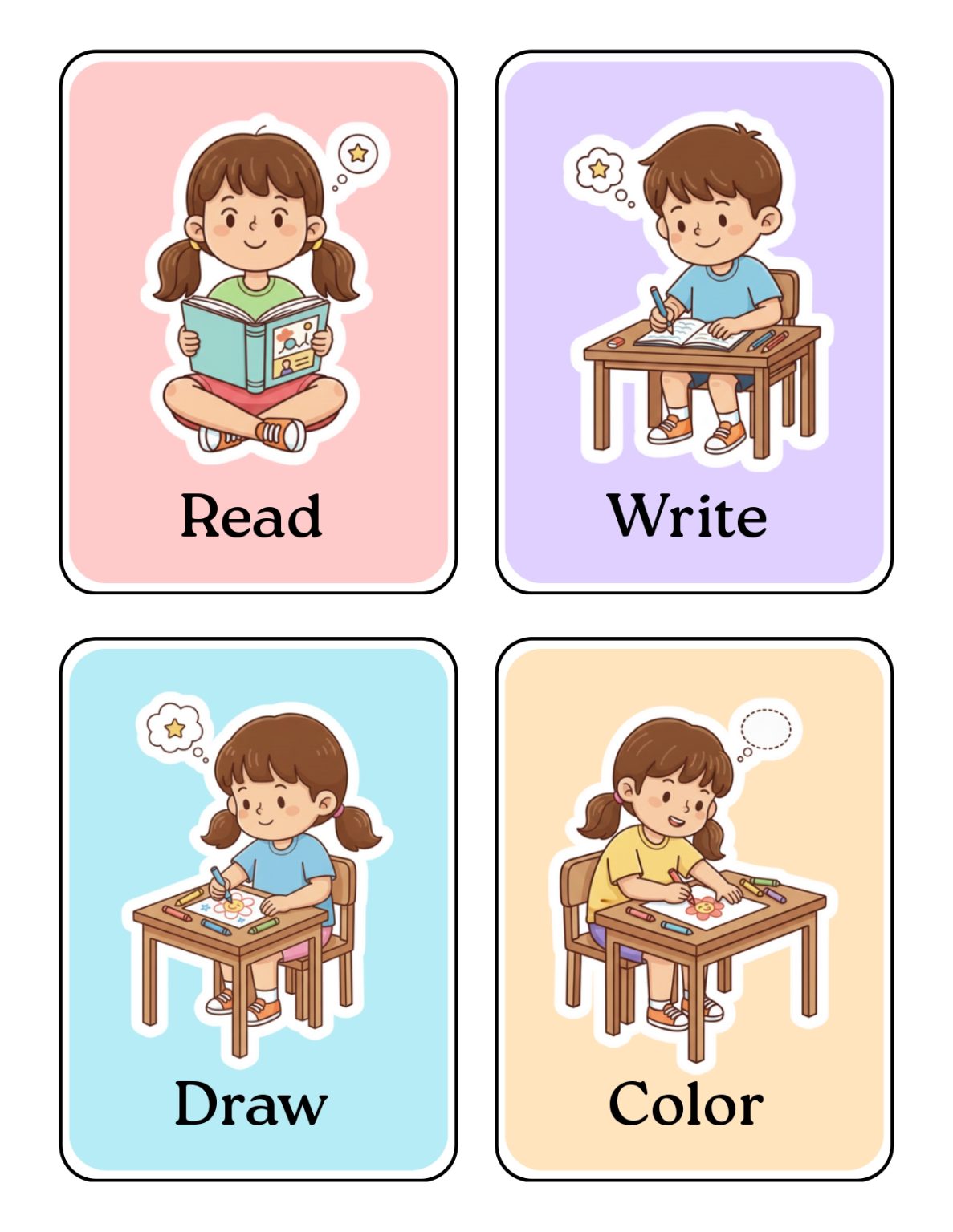 Printable Activity Flashcards for Kids – govincards.com