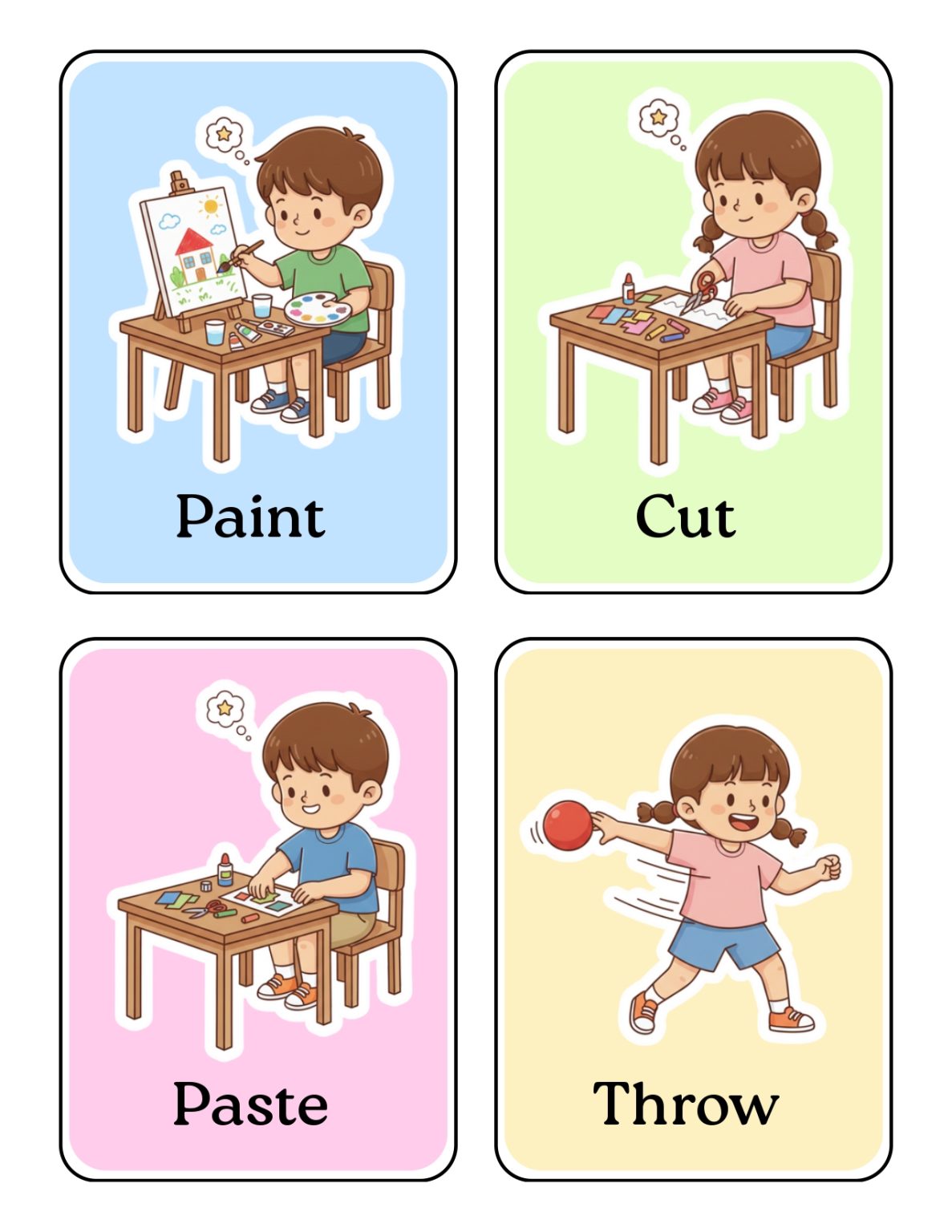 Printable Activity Flashcards for Kids - govincards.com