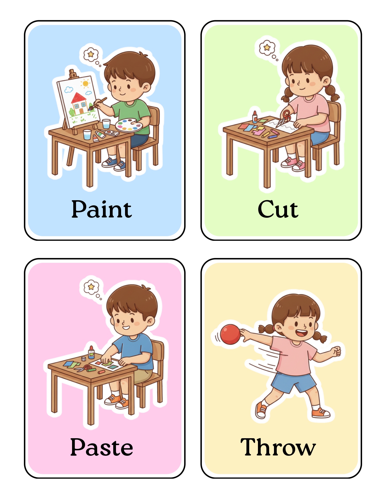 Printable Activity Flashcards for Kids – govincards.com