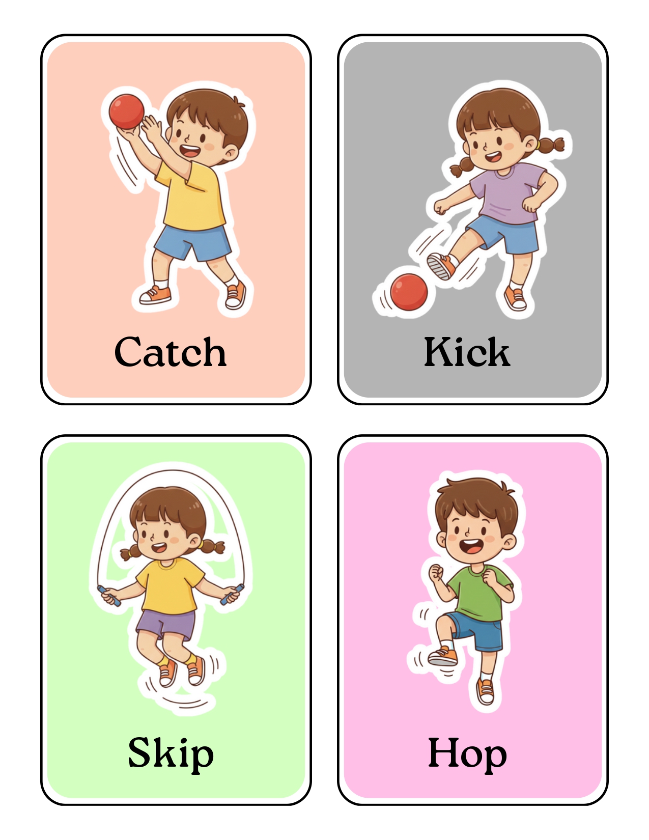 Printable Activity Flashcards for Kids – govincards.com