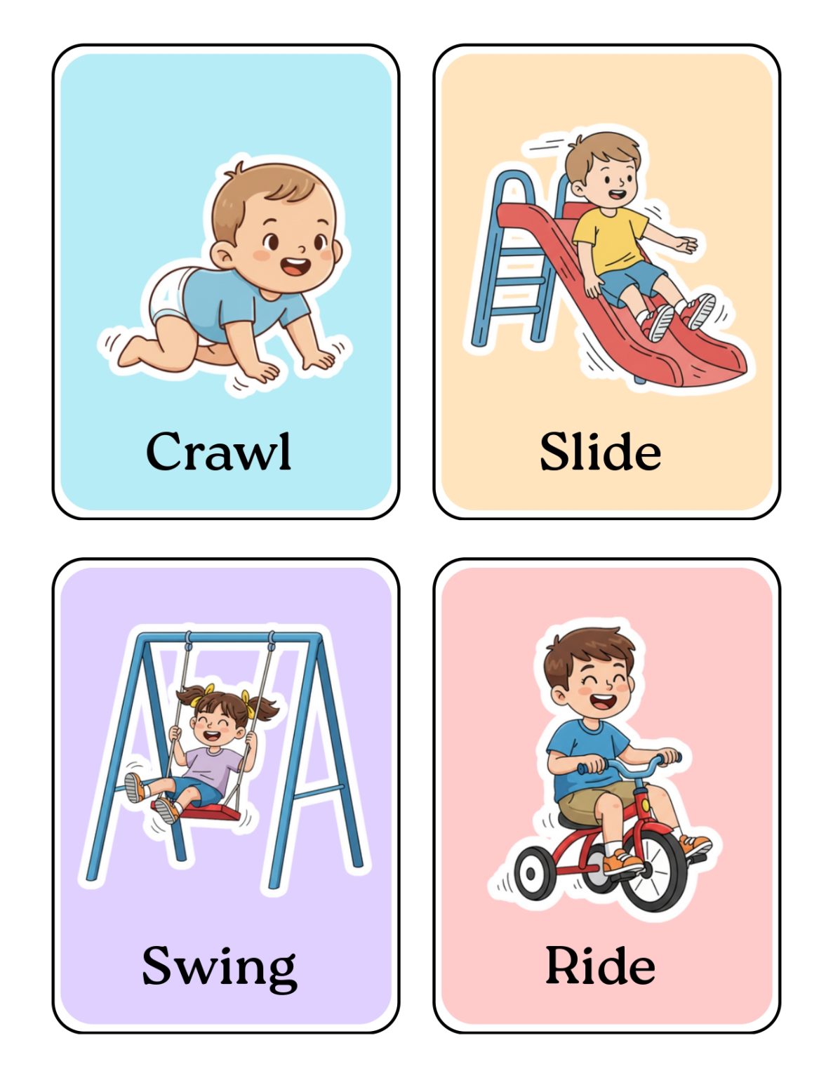 Printable Activity Flashcards for Kids - govincards.com
