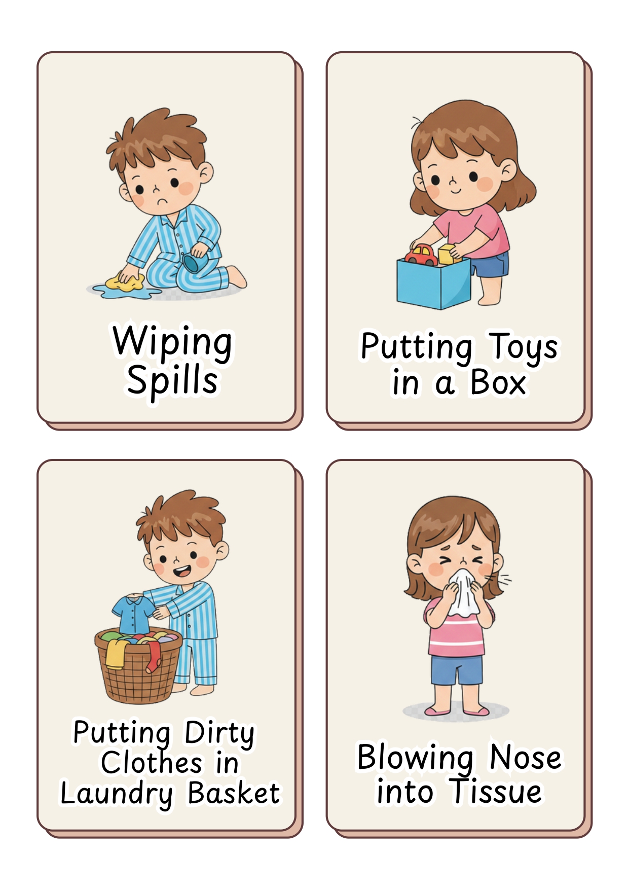 Personal Hygiene Flashcards for Kids - govincards.com