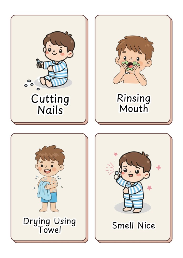 Personal Hygiene Flashcards for Kids - govincards.com