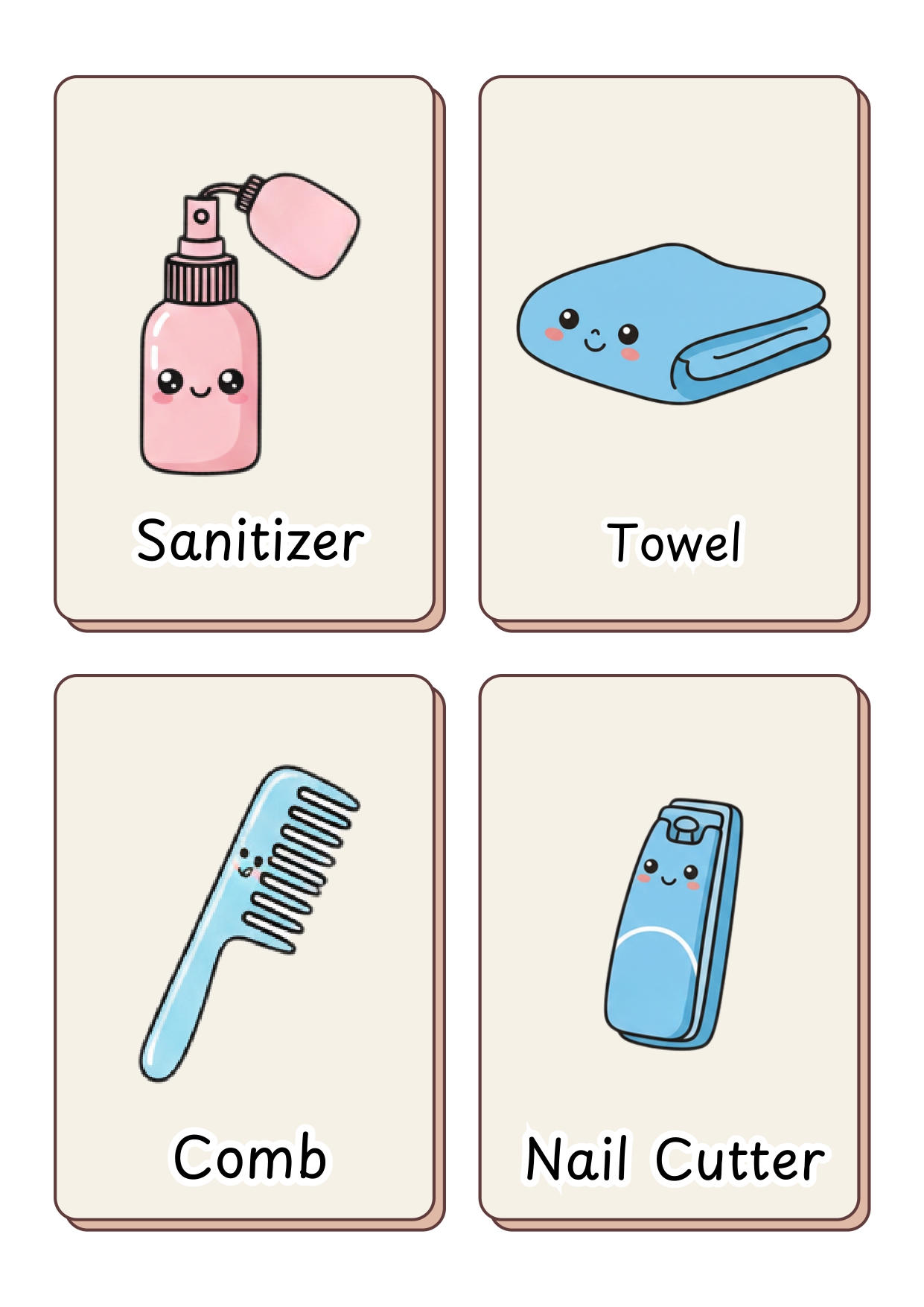 Personal Hygiene Flashcards for Kids - govincards.com