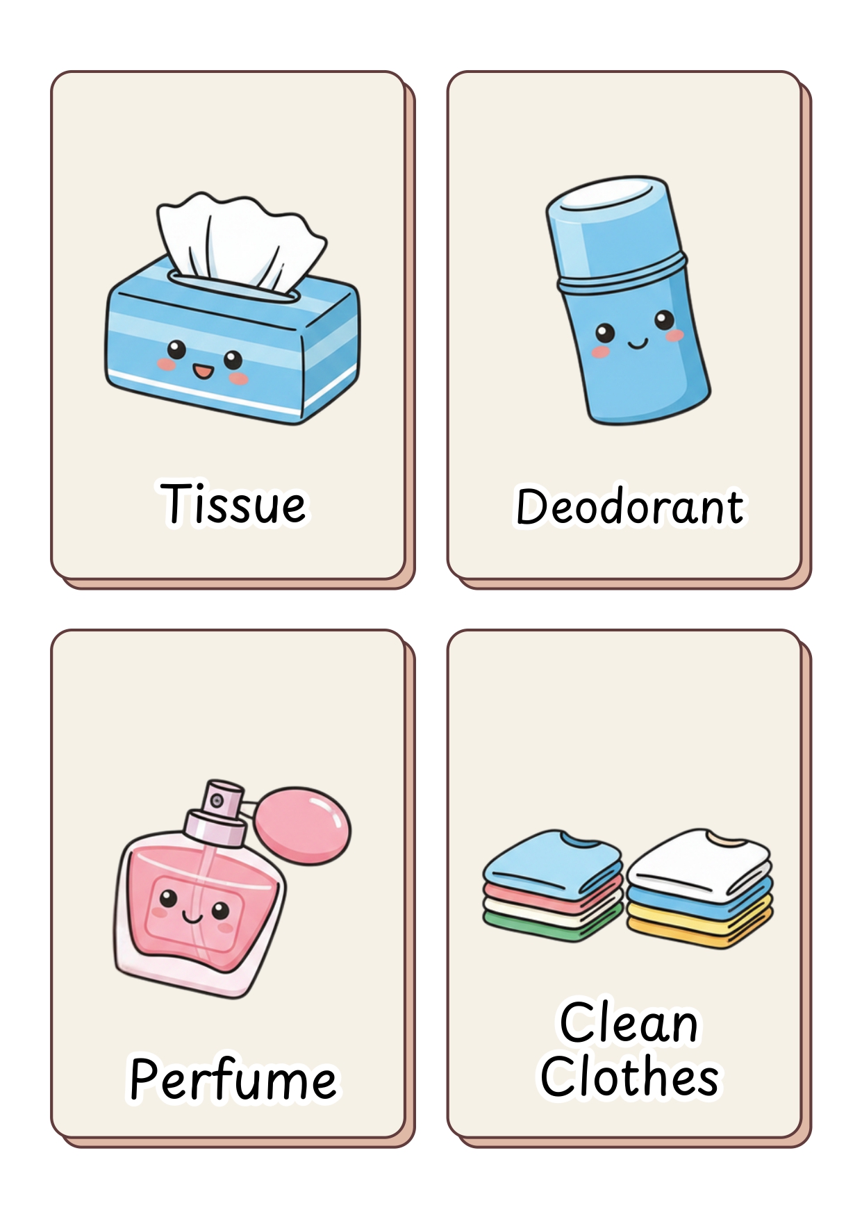 Personal Hygiene Flashcards for Kids - govincards.com
