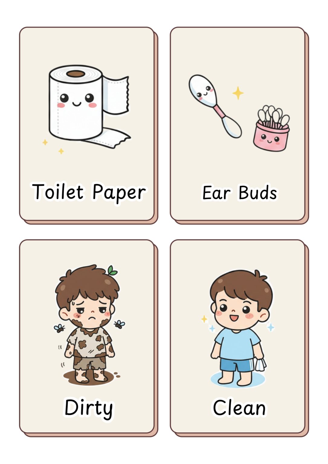 Personal Hygiene Flashcards for Kids - govincards.com
