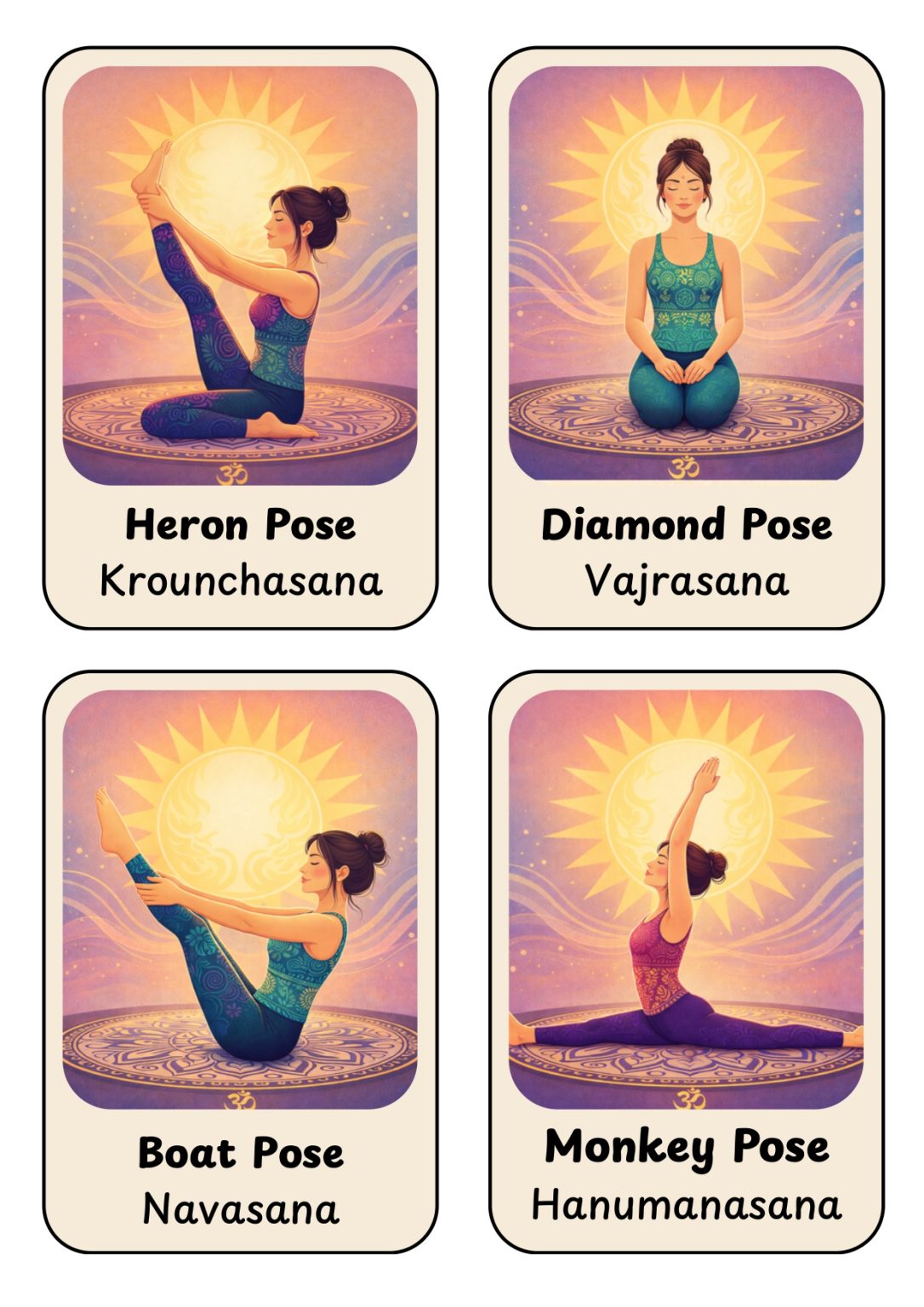 Printable Yoga Flashcards - govincards.com